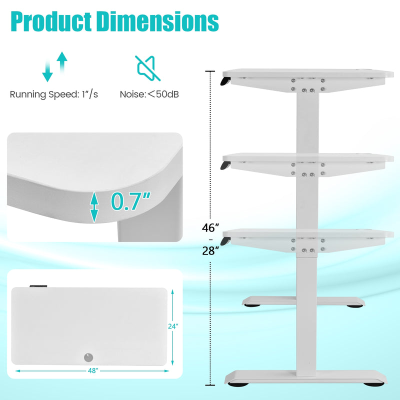 Electric Height Adjustable Standing Desk with Memory Electric Height Adjustable Standing Desk with Memory