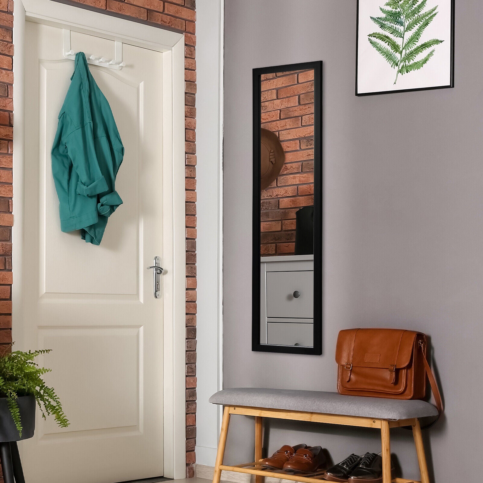 Full Length Wall Mounted Mirror with PS Frame and Explosion-proof Film