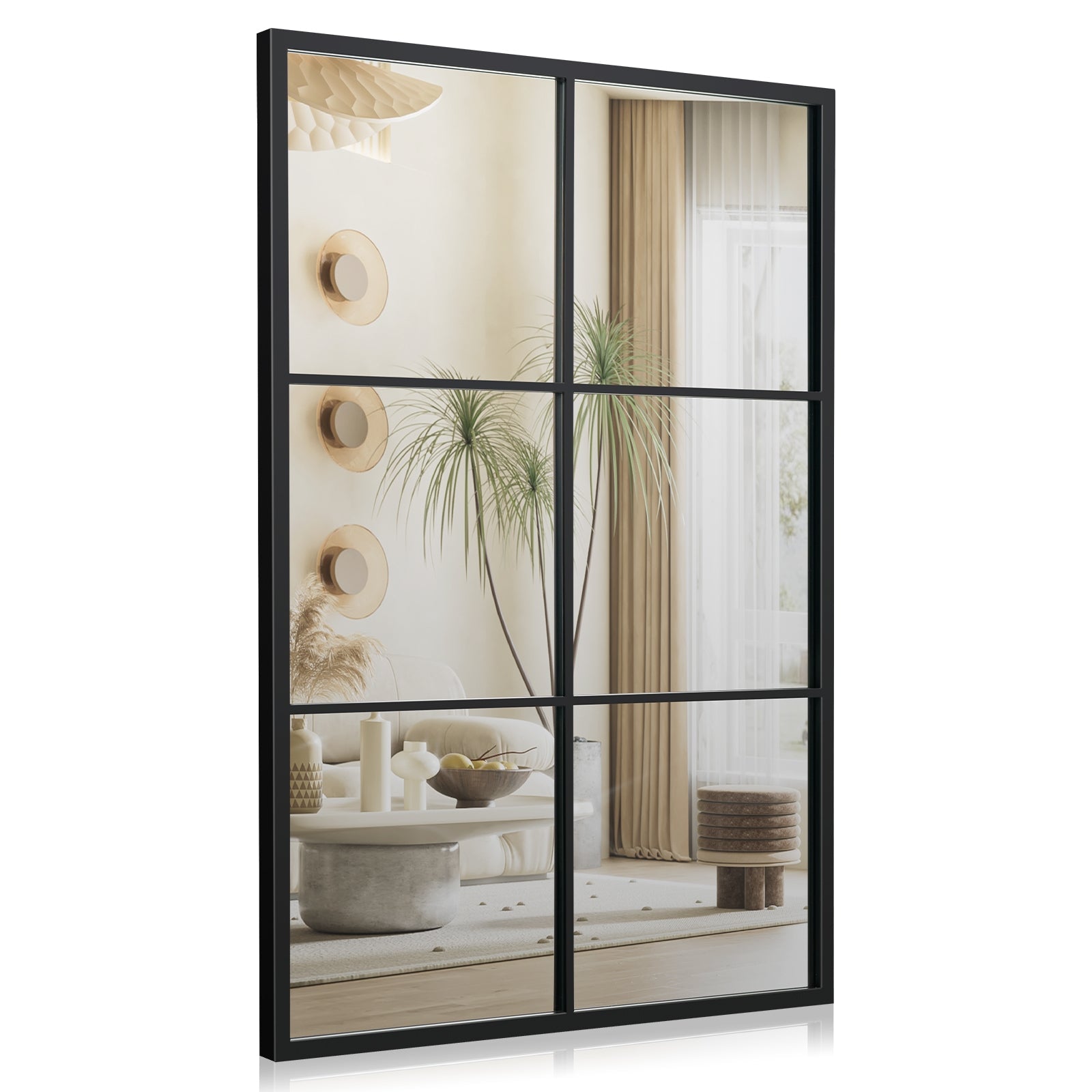 3-Layered Decorative Wall Mirror with Metal Frame for Dining Living Ro