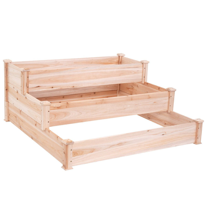 3 Tier Elevated Wooden Vegetable Garden Bed
