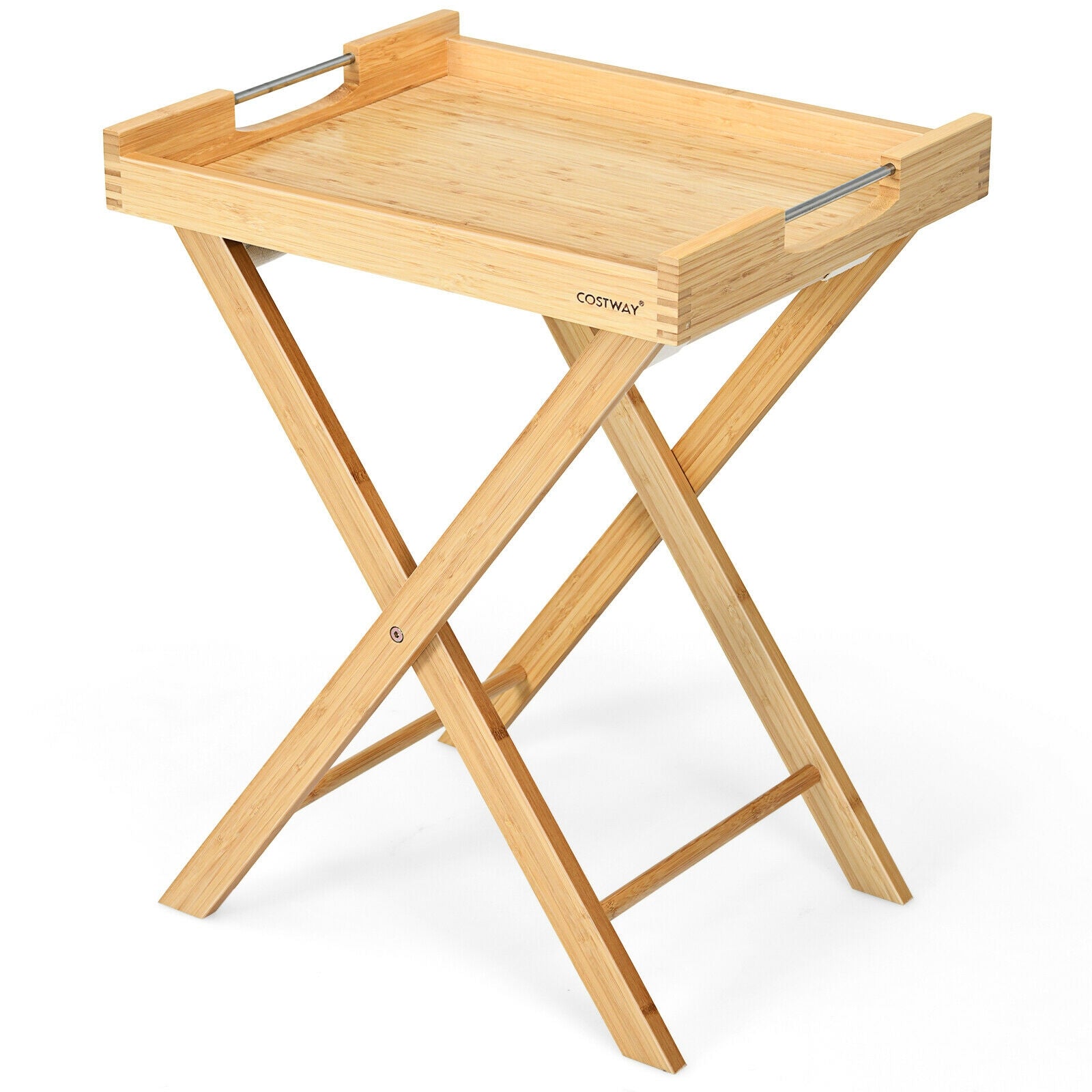 Bamboo Lipped Multi-Functional Snack Side Table