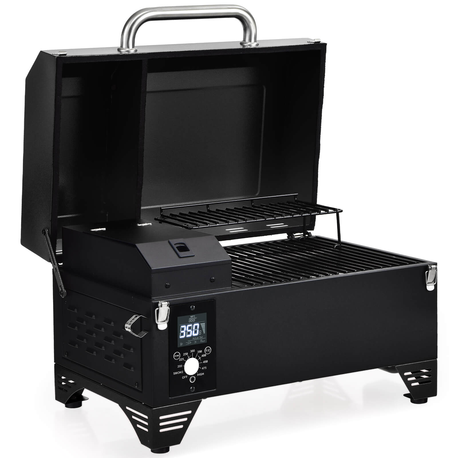 Outdoor Portable Tabletop Pellet Grill and Smoker with Digital Control