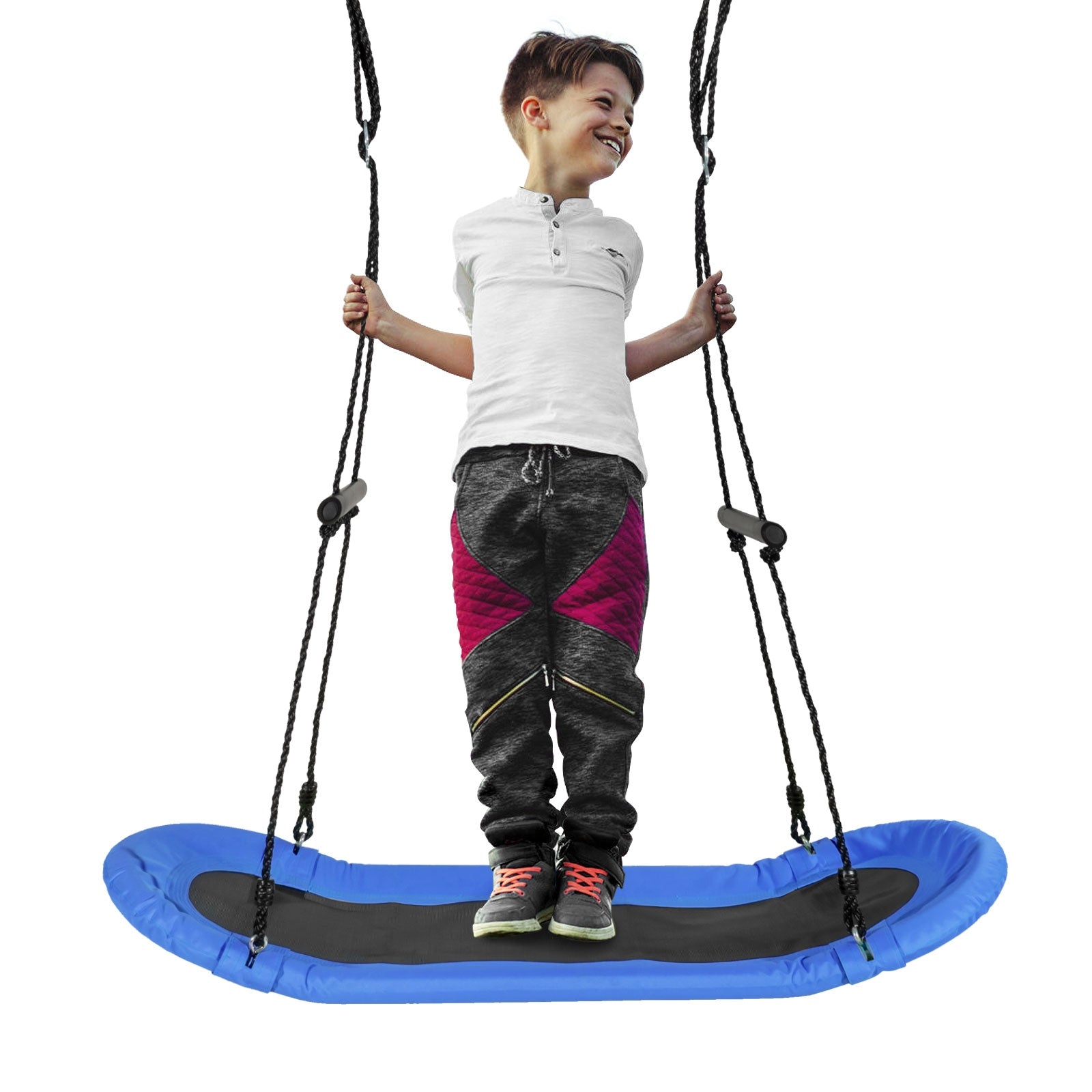 Saucer Tree Swing Surf Kids Outdoor Adjustable Oval Platform Set with